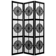 4 ft. Tall Premium Wood and Woven Jute Shoji Screen - 6 Panel ...