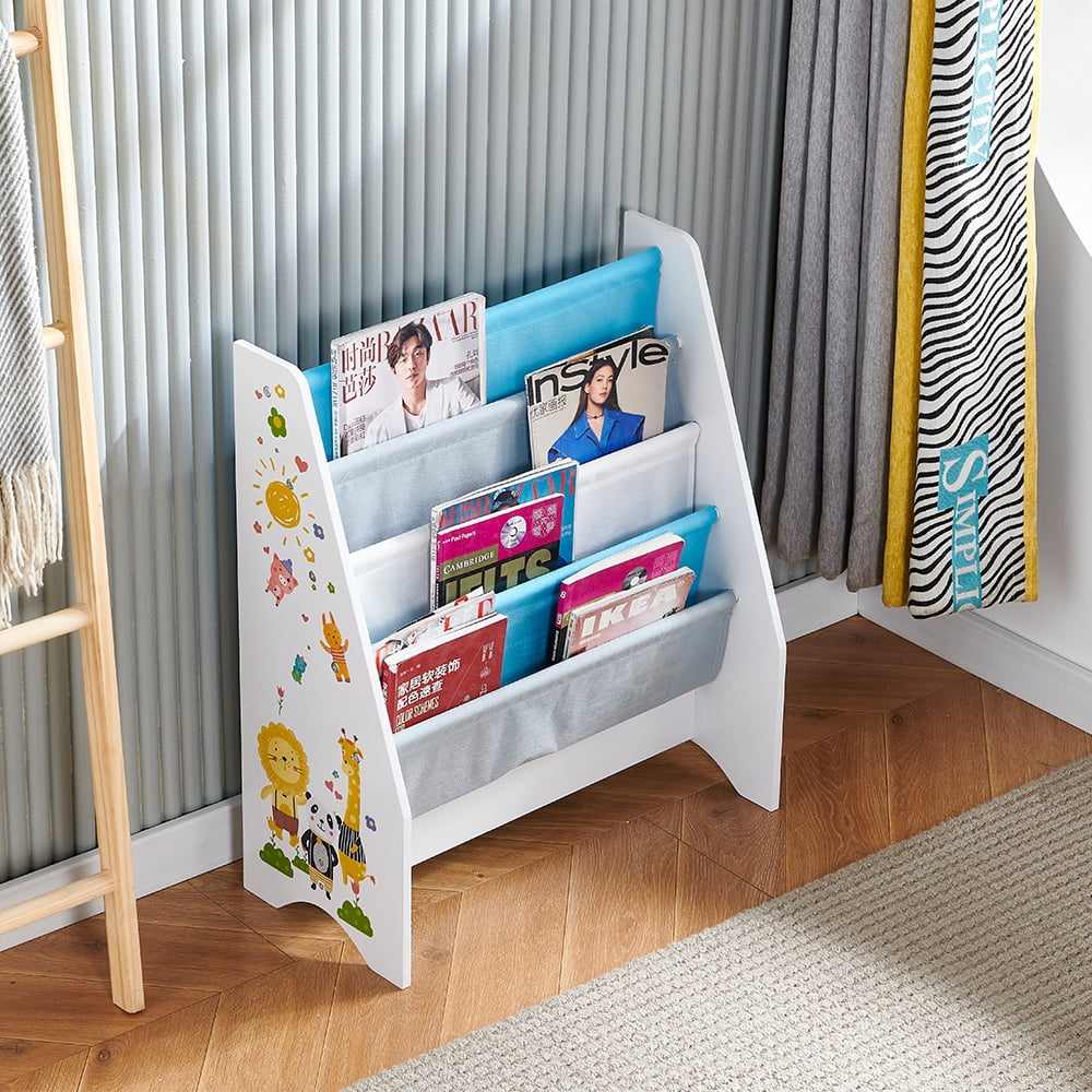 Ansley&HosHo Kids Sling Bookshelf, Magazine Rack Book Rack for Kids ...