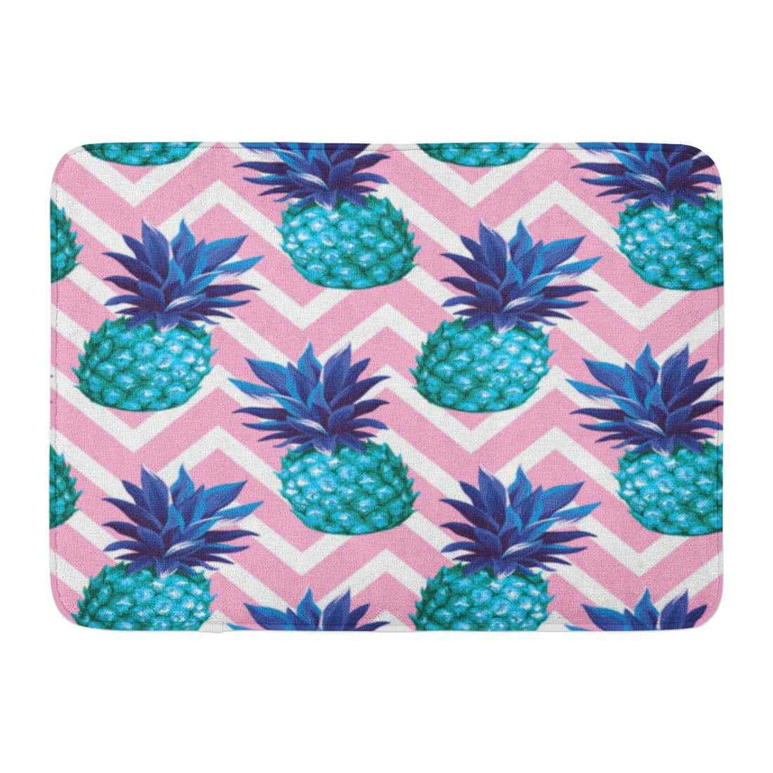 GODPOK Colorful Tropical Pink Aloha Pineapple on Abstract Geometrical ...