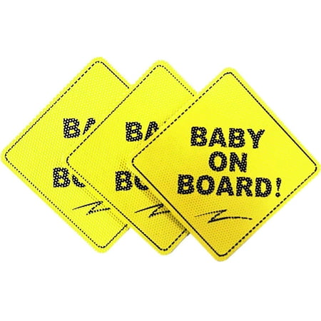 Baby on Board Sticker Sign (3 Packs), See Through When Reversing, Baby ...