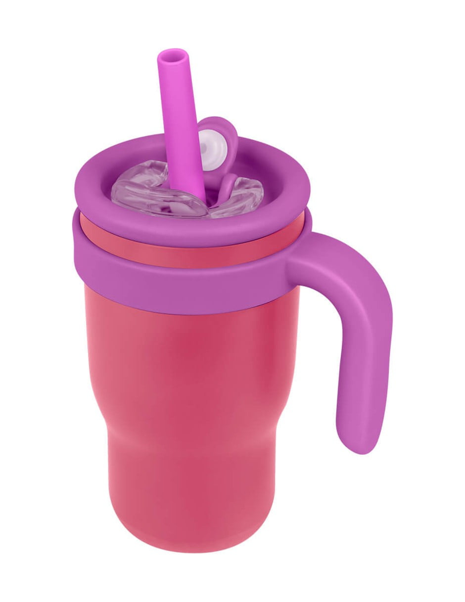 Termo Doble Pared Con Popote Rosa Para Niños | Walmart en línea