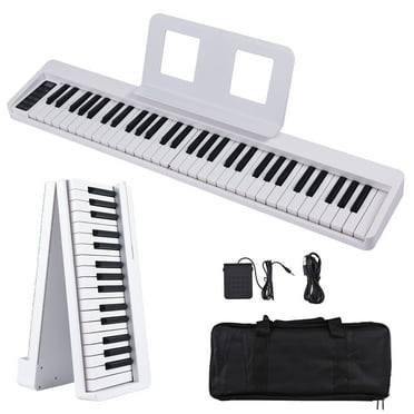 Gymax 88-Key Electric Piano Keyboard, Semi Weighted, MIDI, White ...