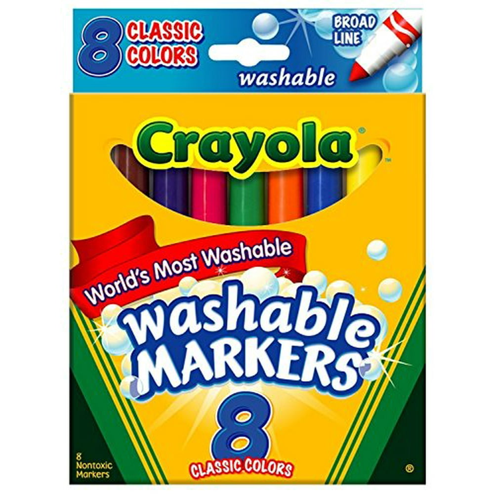 Crayola Washable Markers Broad Tip Classic Colors 8 Count Pack Of 3 crayola-washable-markers-broad-tip-classic-colors-8-count-pack-of-3