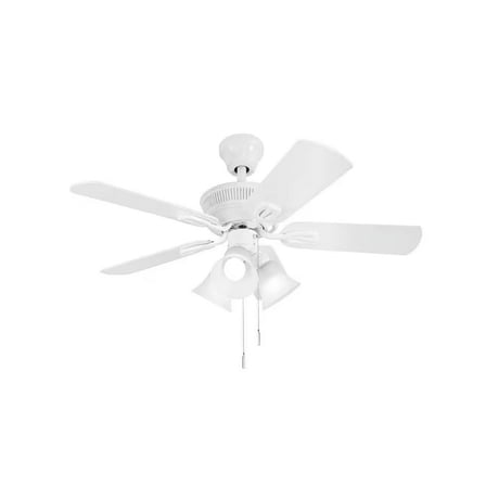 Hampton Bay Glendale 42 in. LED Indoor White Ceiling Fan with Light Kit ...