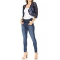 Women's Casual Lace Bolero Crochet Open Cardigan 3/4 Sleeve Sheer Cover ...