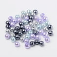 1Bag 8mm Silver-Grey Mix Pearlized Glass Pearl Beads Mixed Color Hole ...