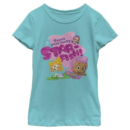 Nickelodeon girls Bubble Guppies Lucky Star Fish Short Sleeve Tee T ...
