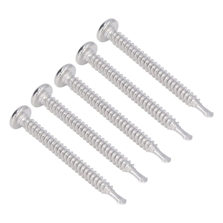 Round Head Self Drilling Screws Kit, 304 Stainless Steel 50Pcs Self ...