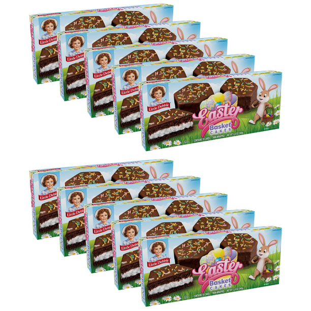 Little Debbie Easter Basket Cakes, 10 Boxes, 100 Chocolate-Flavored ...
