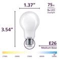 Philips A19 E26 (Medium) Filament LED Bulb Daylight 75 Watt Equivalence ...