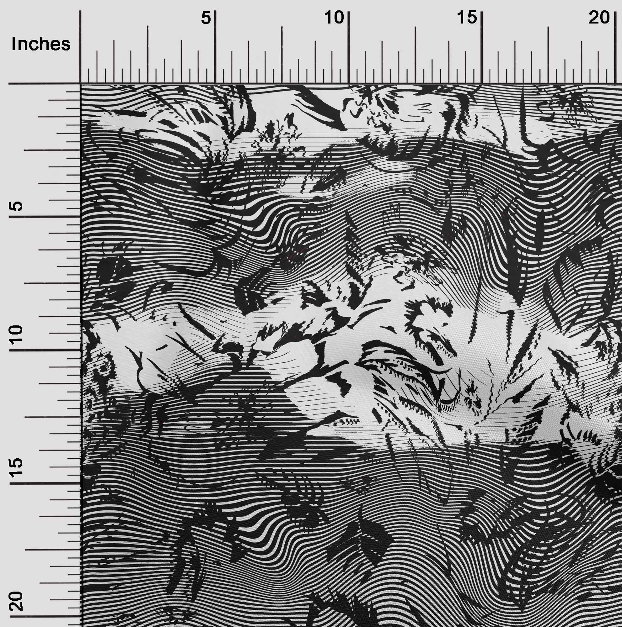 oneOone Cotton Poplin Black Fabric Animal Skin Sewing Material Print ...