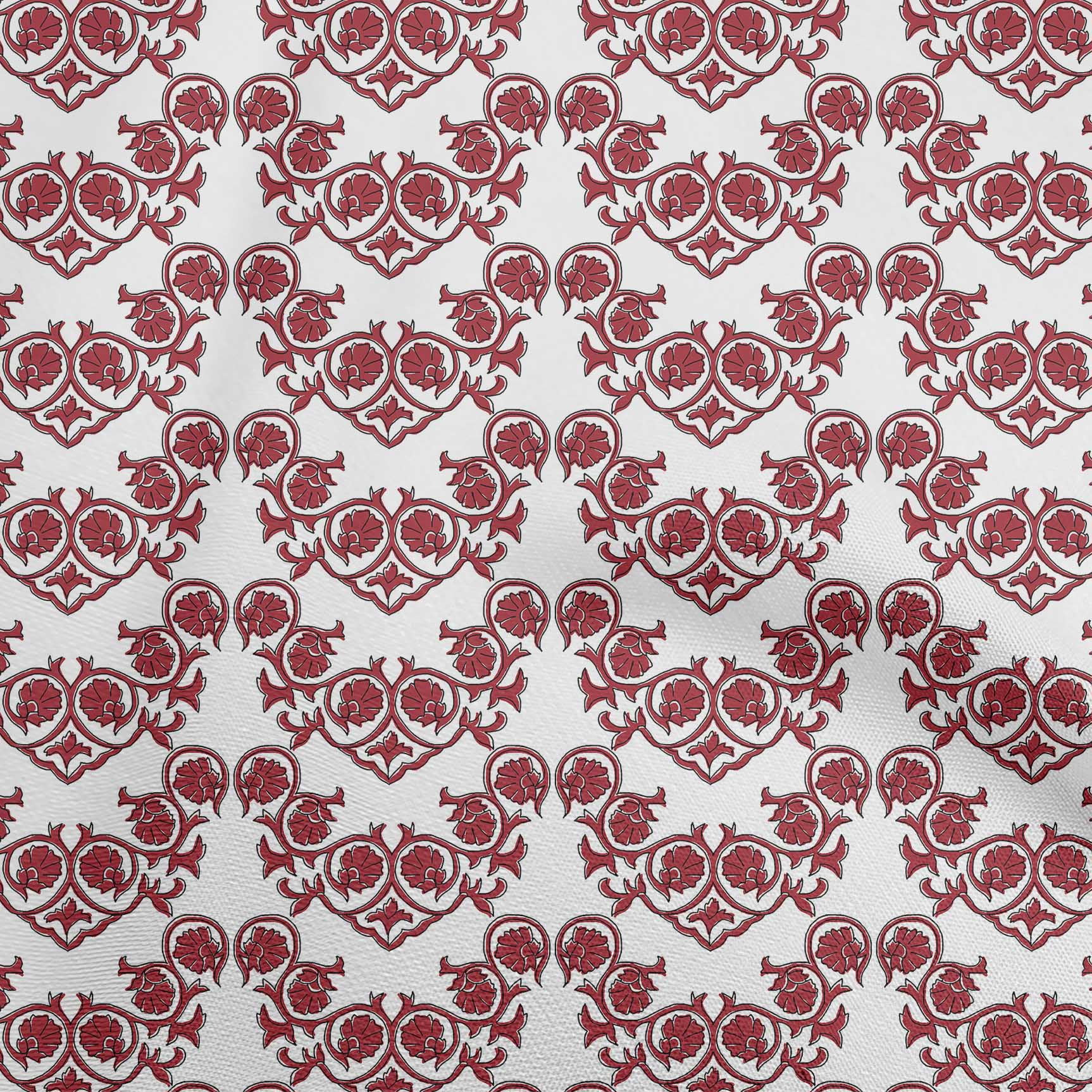 oneOone Viscose Chiffon Maroon Fabric Block Dress Material Fabric Print ...