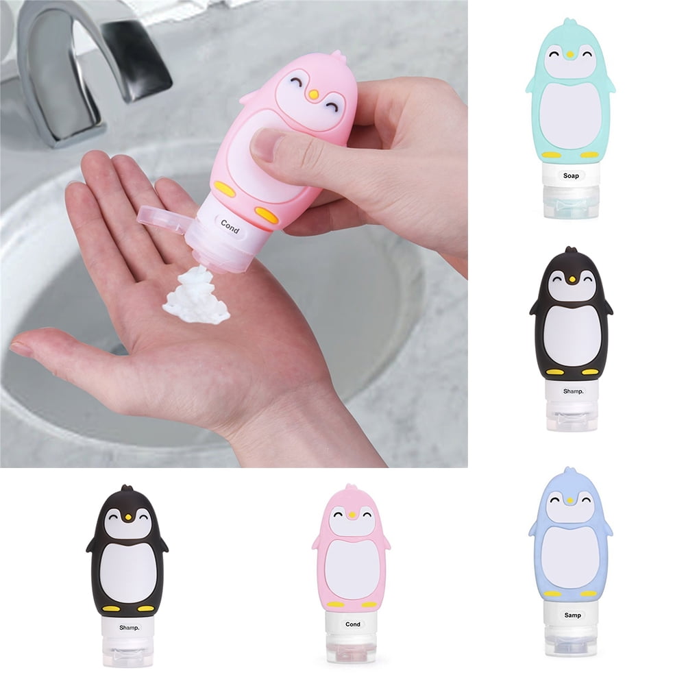 Leaveforme Travel Portable Cartoon Penguin Empty Silicone Squeeze ...