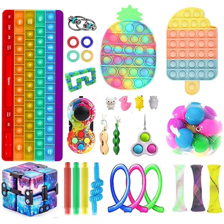 ICHUDAN Cheap Fidget Pack Fidget Toy Set Anti-Anxiety Tools, Big Sensory Keyboard Fidget Toy ...
