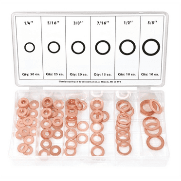 Performance Tool W5217 110pc Copper Washer Assortment - Walmart.com