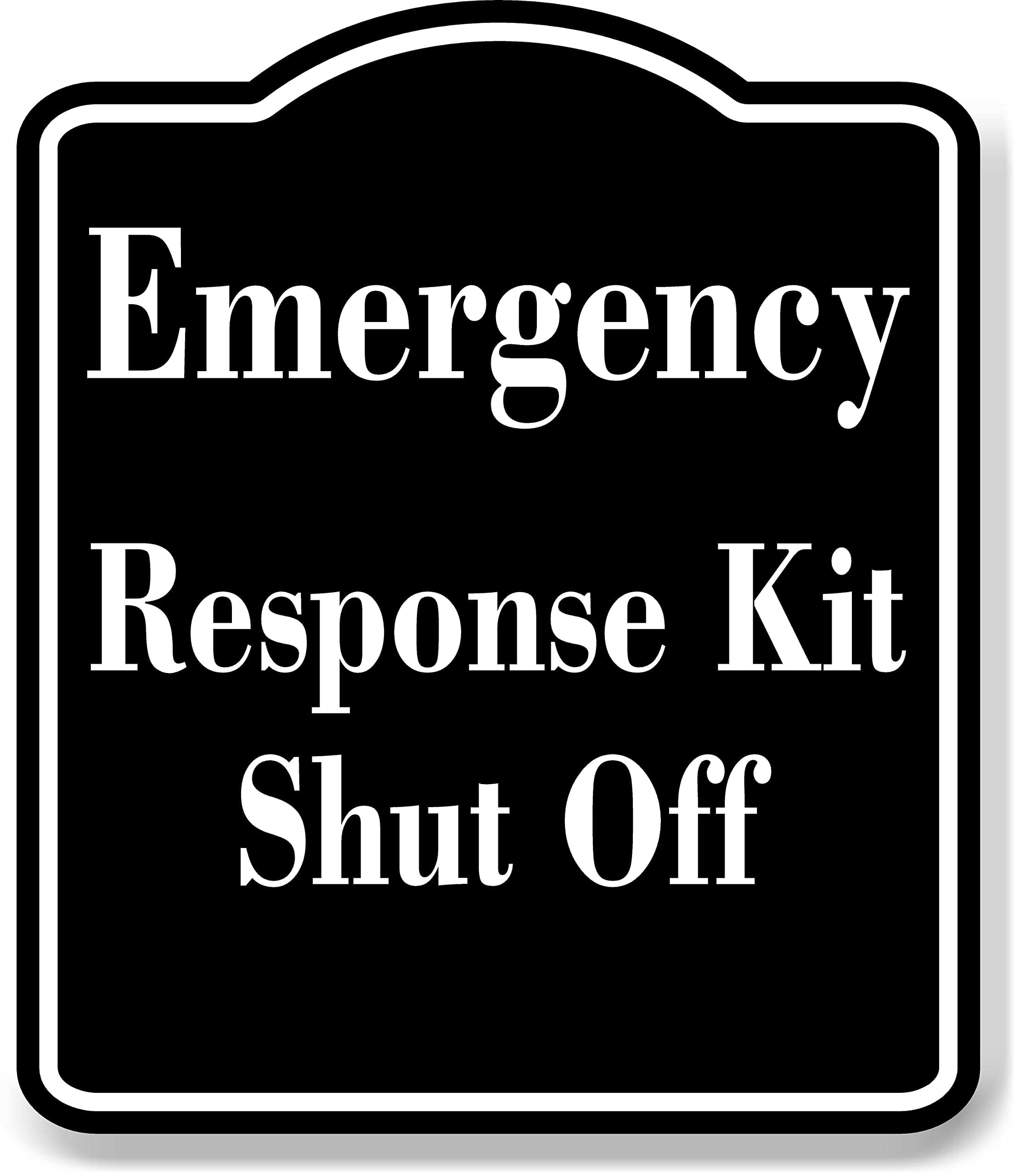 Emergency Response Kit Shut Off OSHA BLACK Aluminum Composite Sign ...