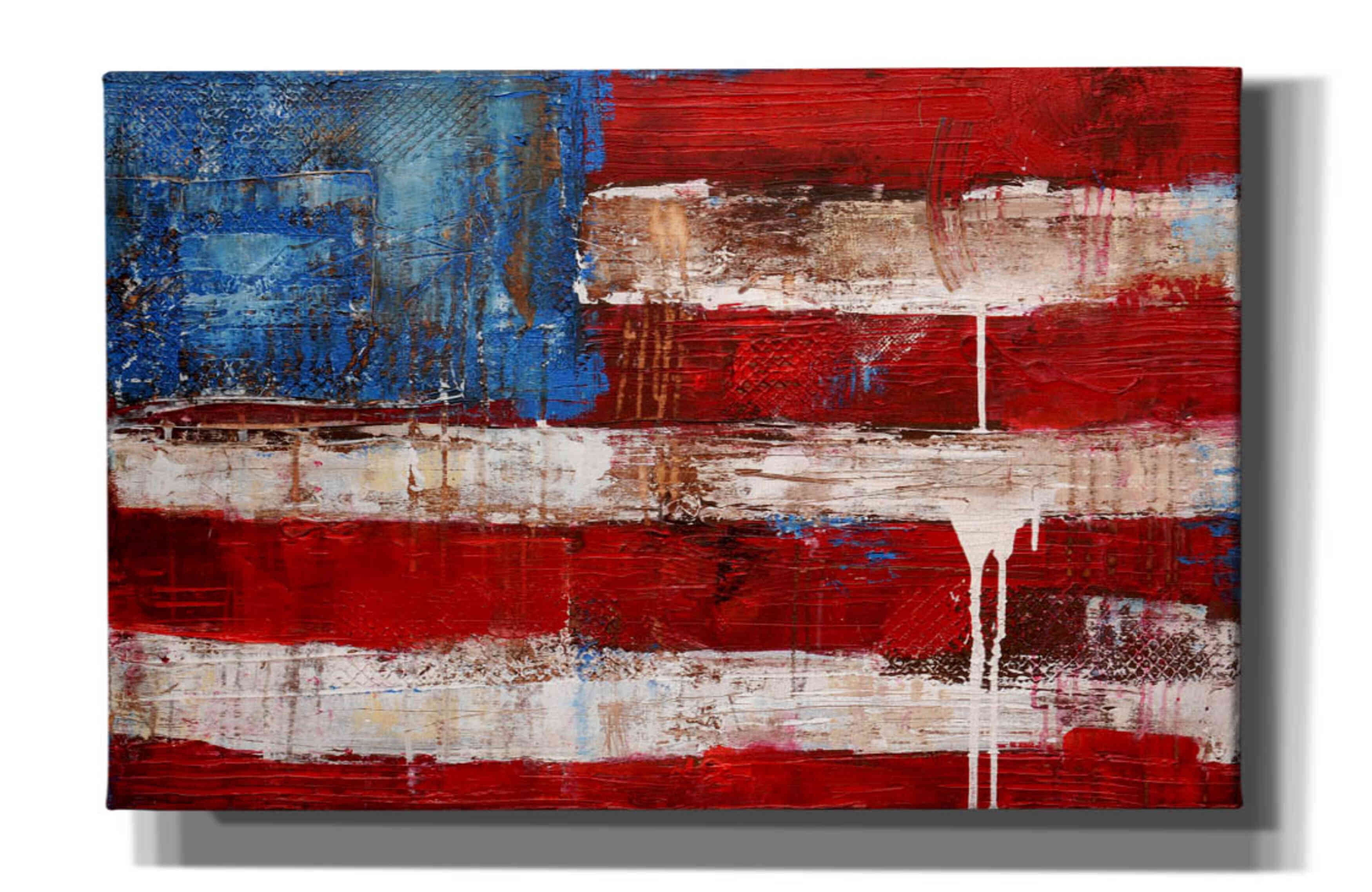 Epic Graffiti 'Ashley American Flag' by Erin Ashley, Giclee Canvas Wall ...