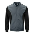 DAFPZW Men's Baseball Jacket Full Zip Color Blocked Bomber Jackets ...