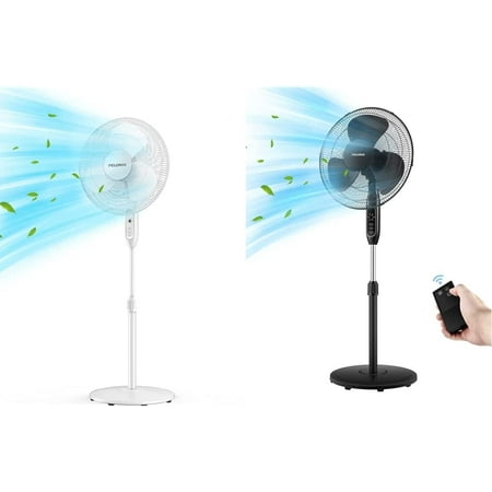 Pedestal Fan,16'' Pedestal Remote Control Oscillating Stand Up Fan, 3 ...