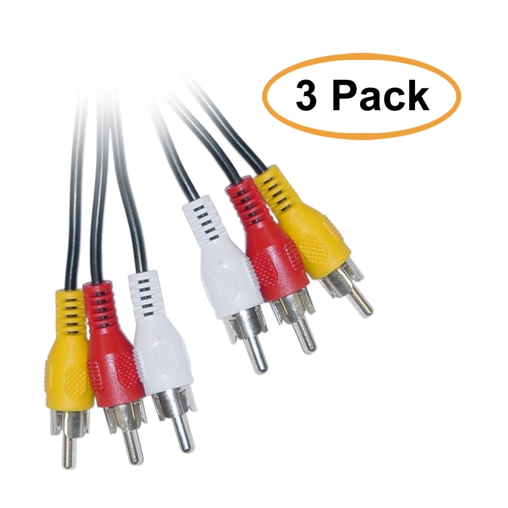 C&E RCA Audio/Video Cable, 3 RCA Male, 50 Feet, 3 Pack - Walmart.com