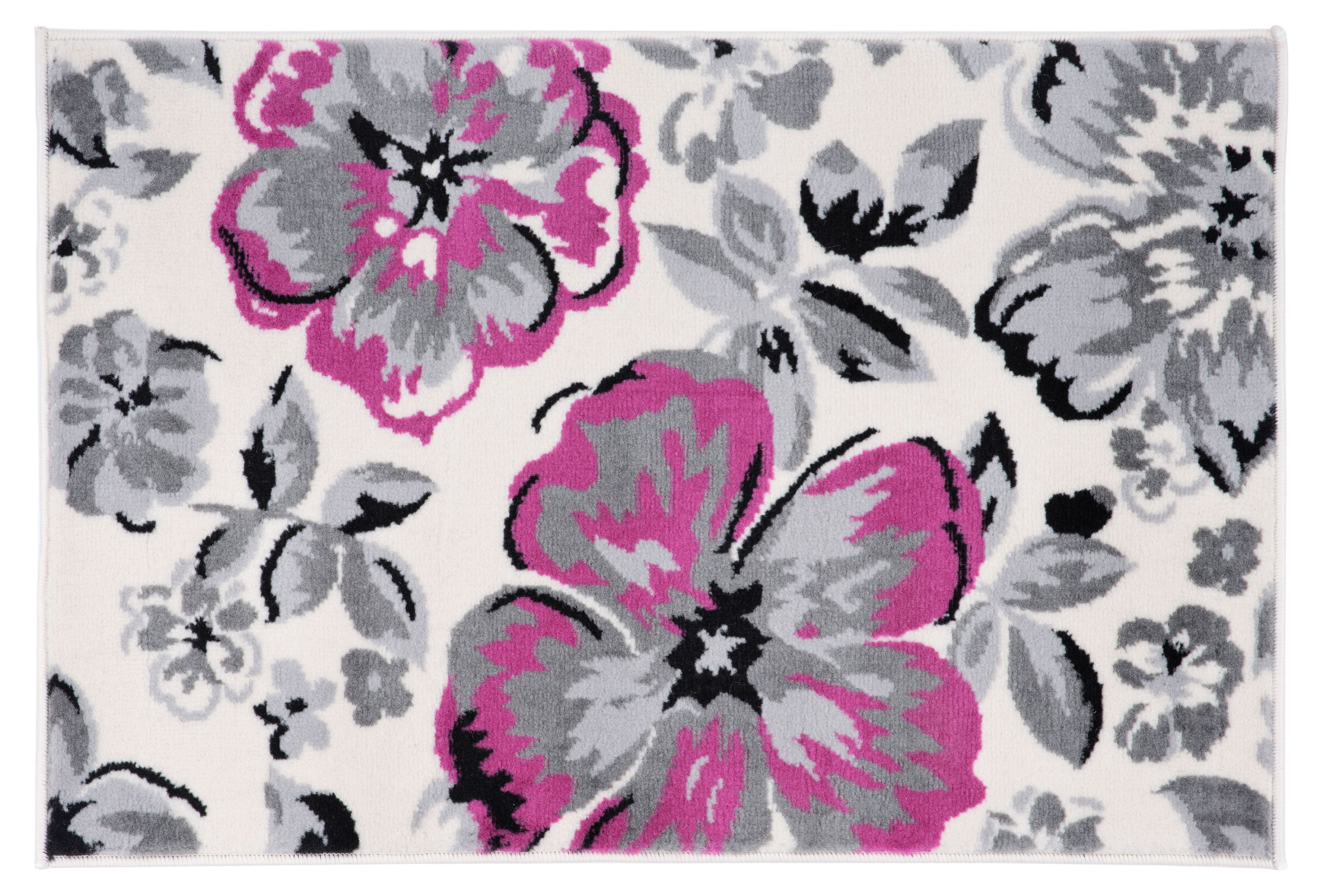 Modern Floral Design Pink 2'x3' Area Rug - Walmart.com