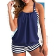 Amzcrzy Womens 2024 Two Piece Tankini Swimsuits Modest Tankini Bathing