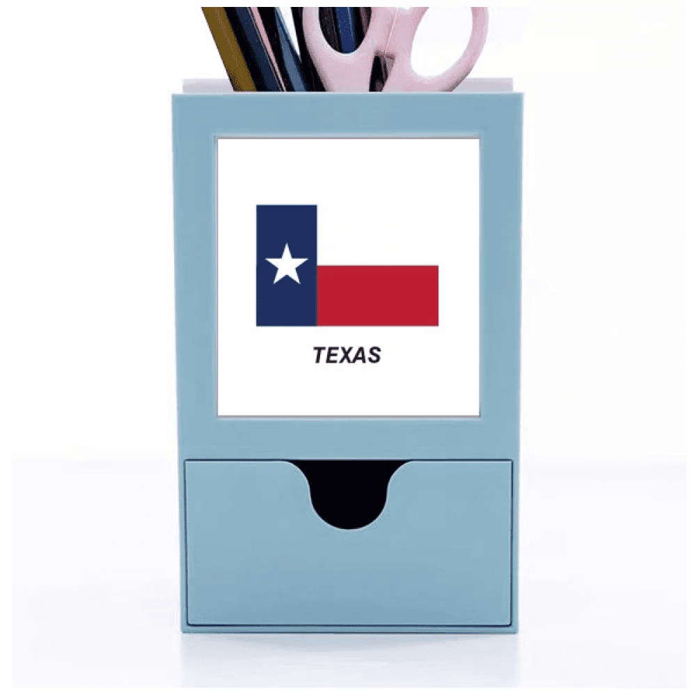 Texas Flag Contour Art Deco Fashion Desk Supplies Organizer Pen Holder ...