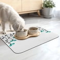 Abstract Simple Floral Dish Drying Mats for Kitchen Counter, Teal Green ...