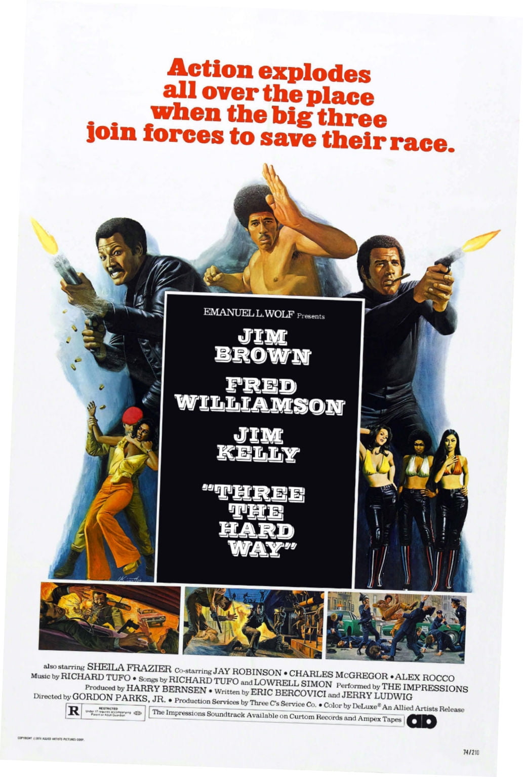 Three The Hard Way Movie Poster 12x16 Print on Metal Sign 12in x 16in ...