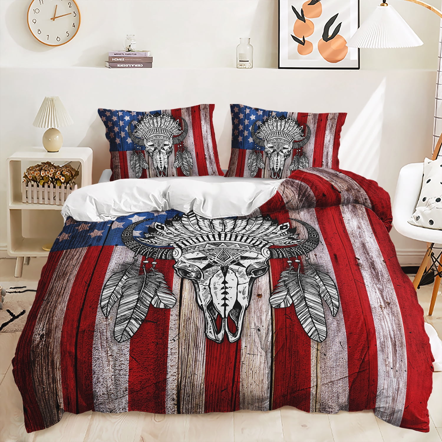 Hosima 3-piece 3D Digital Printing Quilt Cover Full Size Independence ...