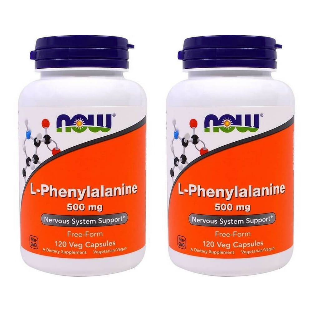 Now Foods - L-Phenylalanine, 500 mg, 120 Veggie Capsules - 2 Packs ...