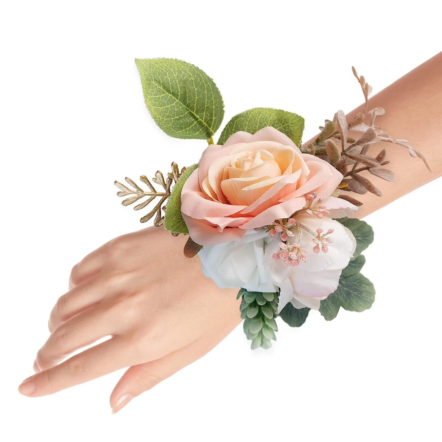 Holzlrgus Set of 2 Wrist Corsage Wristlet for Wedding Bridesmaid Mother ...