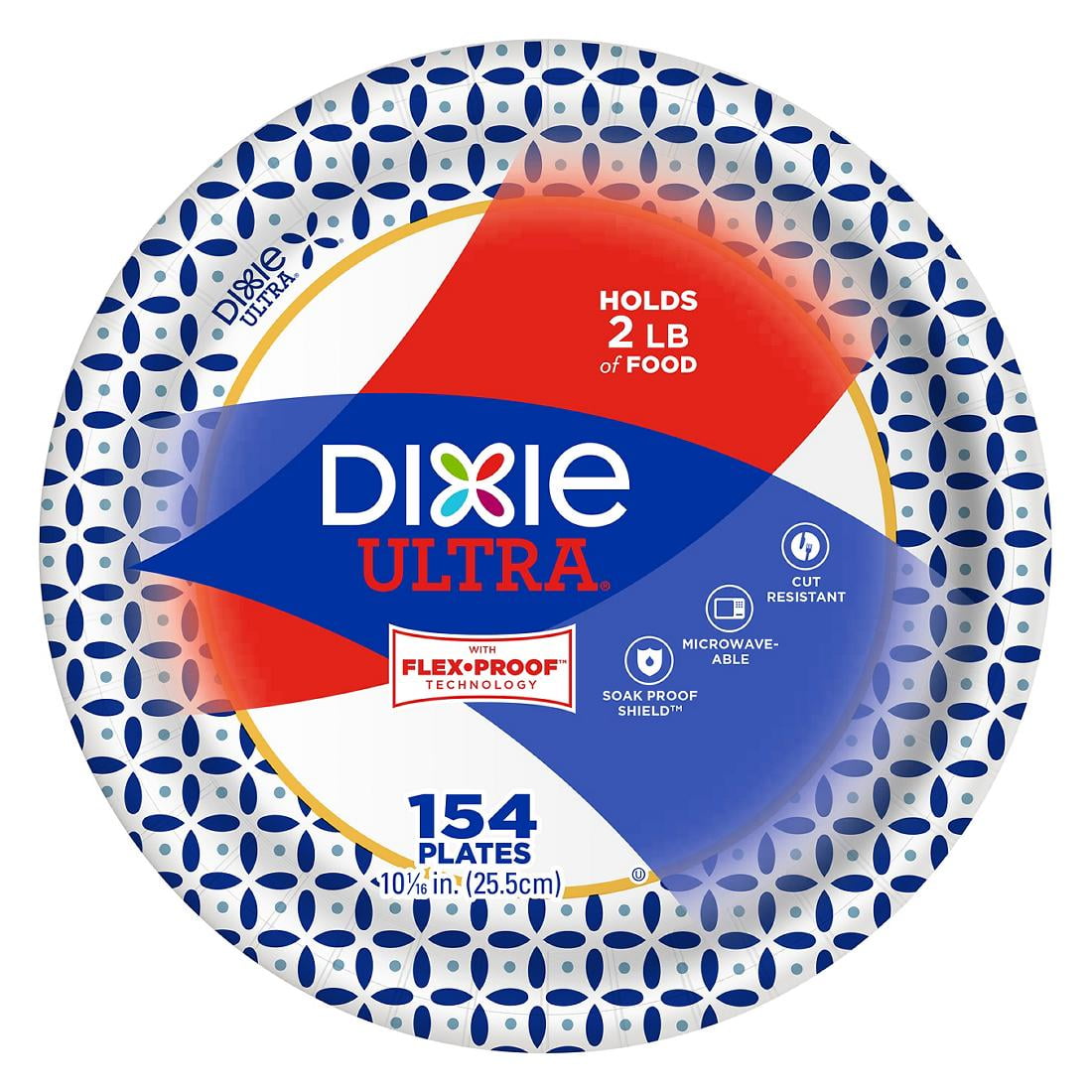 Dixie Ultra 10" Paper Dinner Plates, 154 ct. - Flower Power - Walmart.com