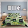 Black Cat Bedding Duvet Cover Set Full Size 4 Pieces, Orange Purple ...