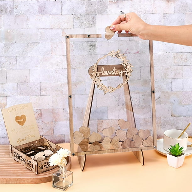 Creative Wedding Guest Book Drop Box with 80 Blank Hearts Guest ...