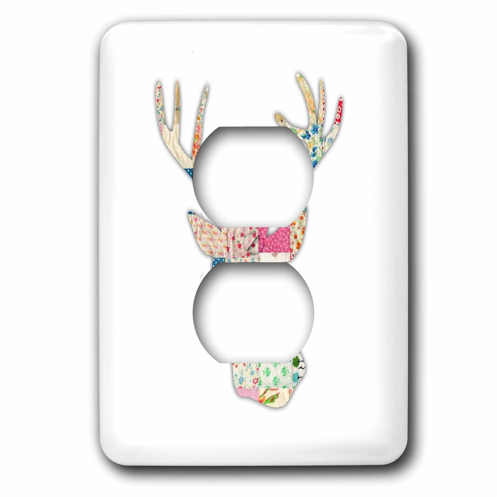 Colorful Girly Deer head silhouette. Modern country stag with antlers 2 ...