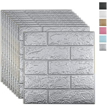 10 Pcs 3D Wall Panels, 3D Wallpaper Sticker with Self-Adhesive ...