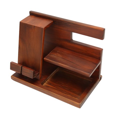 Phone Docking Station, Pine Wooden Docking Station For Bedside Table ...