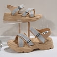 HVOBTTY Women's Summer Fashion Casual Solid Color Criss Strap Round Toe ...