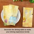 20"x20" Satin Dinner Napkin Decorated Eggs and Flowers Table Napkins ...