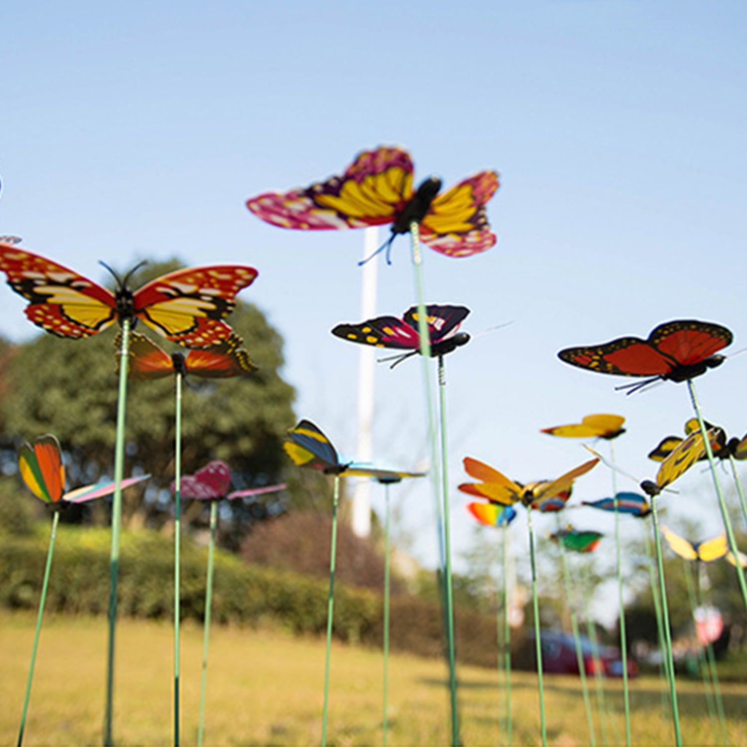 24 mariposas decorativas de PVC de 10 cm para jardín, con colores ...