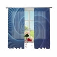 Abstract Sheer Curtains for Living Room Bedroom, Blue Stripe Geometric ...
