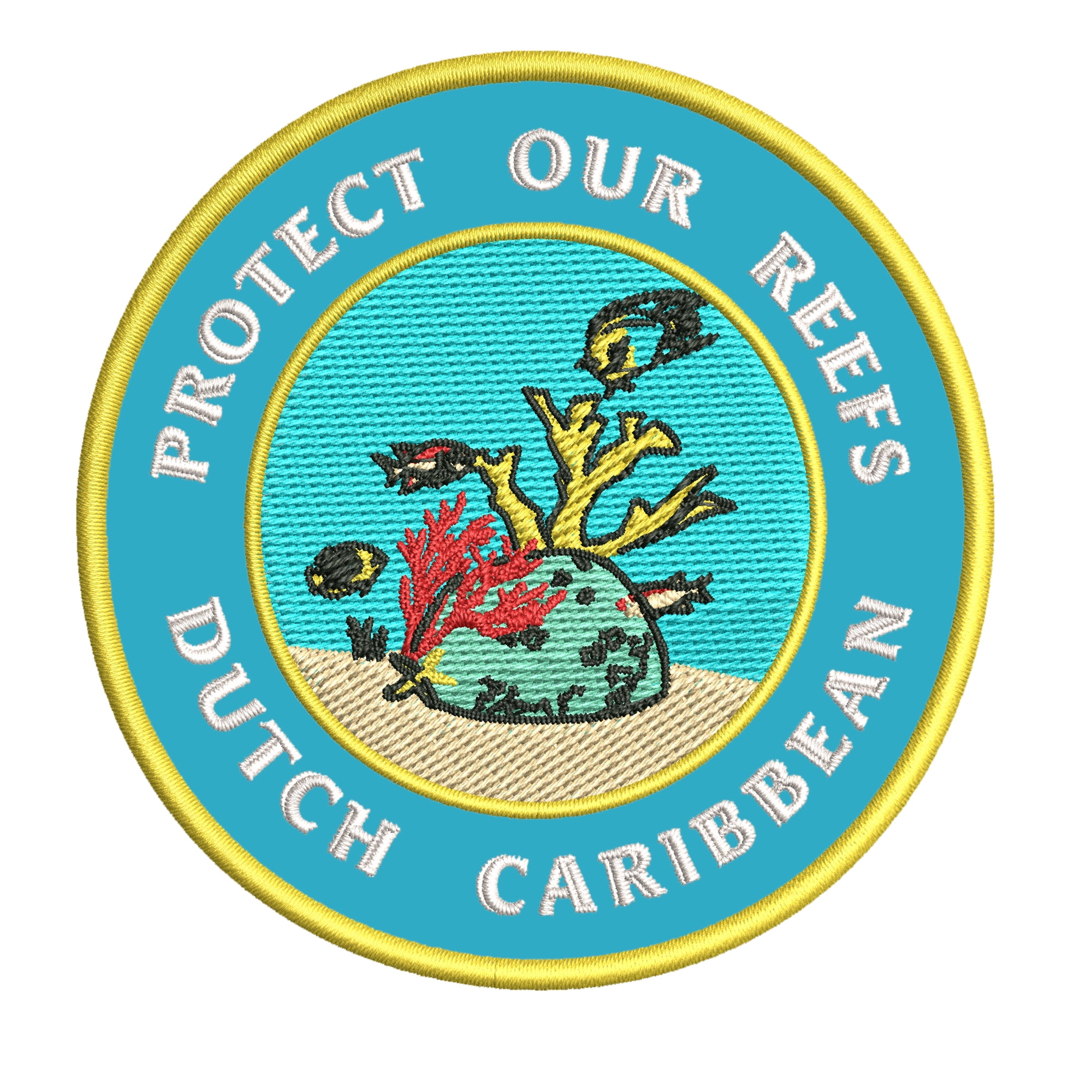 Protect Our Reefs! Dutch Caribbean 3.5 Inch Iron Or Sew On Embroidered ...