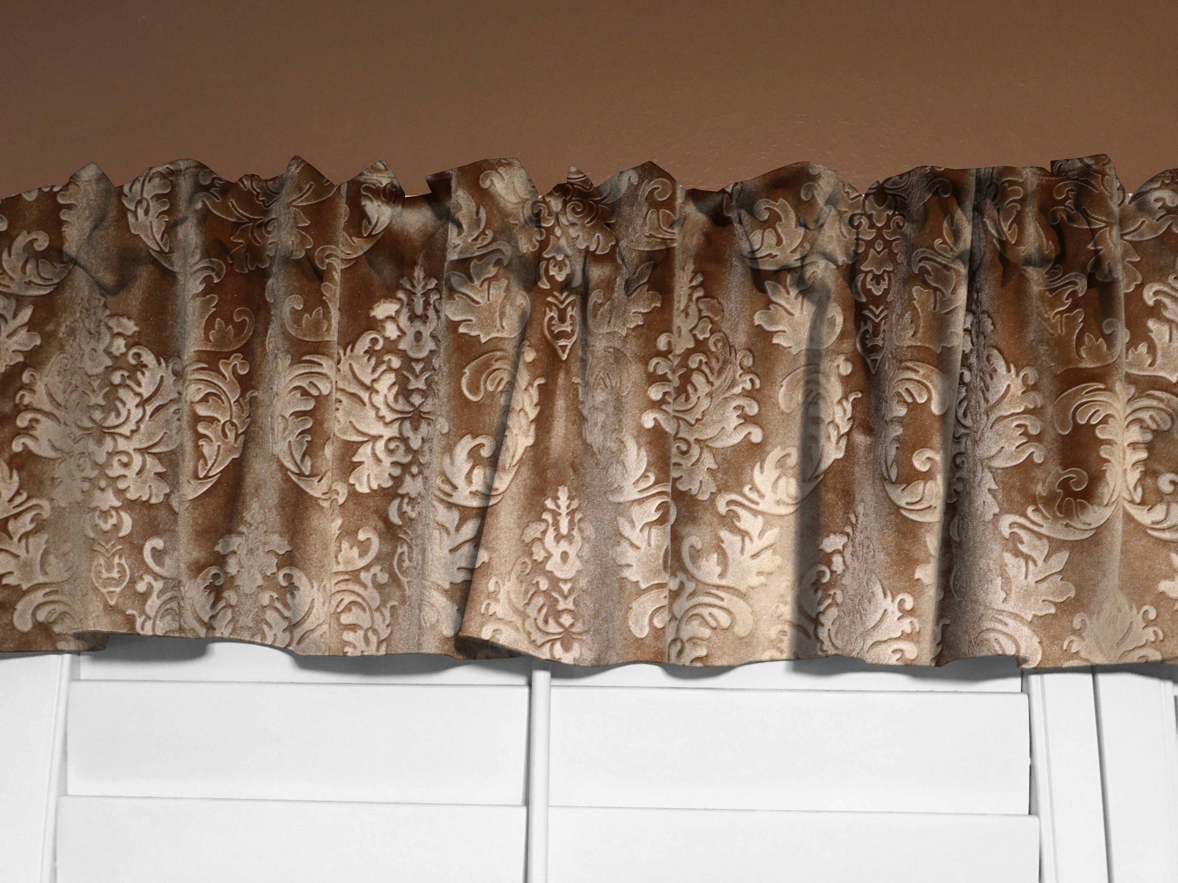 Velvet Embossed Damask Window Valance 54 Inch Wide - Walmart.com