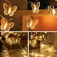 Solar Butterflies String Lights, 39Ft Waterproof 8 Modes Outdoor Solar ...