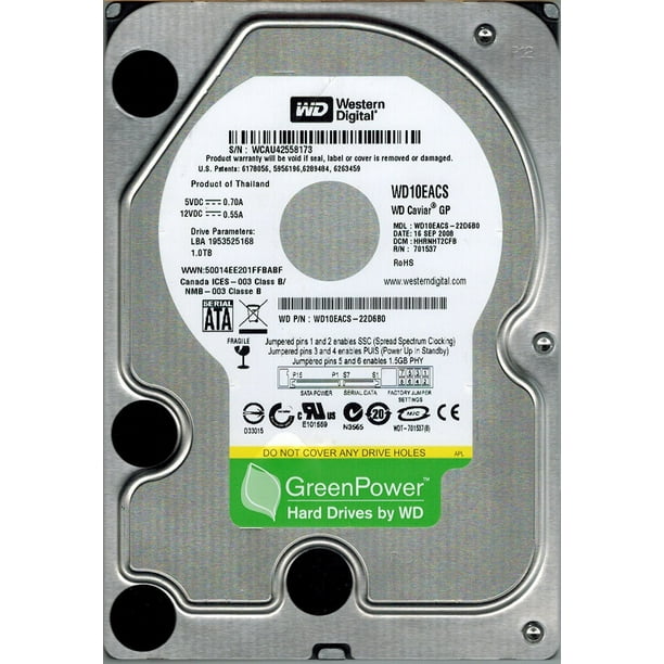 Western Digital WD10EACS-22D6B0 1TB DCM: HHRNHT2CFB - Walmart.com