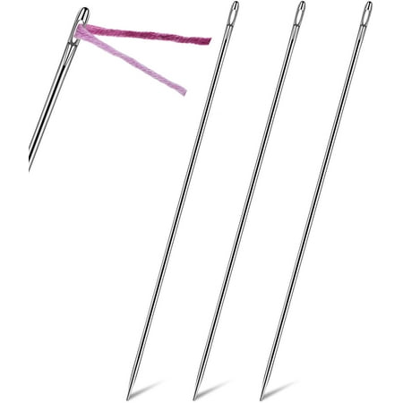 3 Pieces 12 Inch Upholstery Needle Long Straight Hand Needle Stainless ...