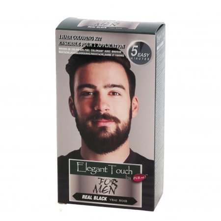 PUR-est Mustache & Beard Color Kit for Men Real Black, Elegant Touch ...