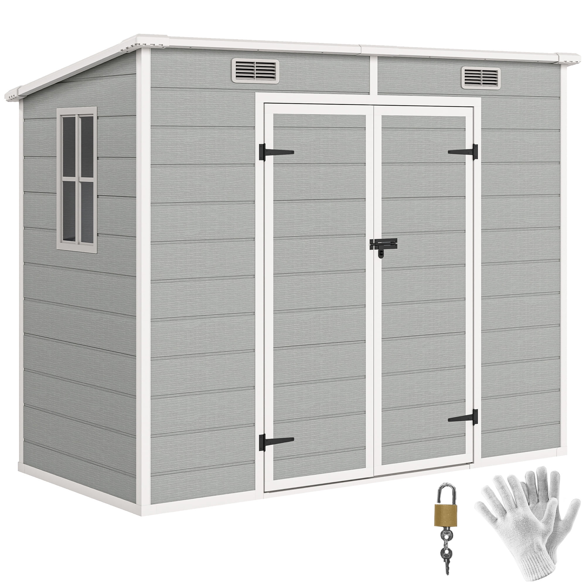 Click here for Outsunny 8 X 4 Outdoor Storage Shed  Resin Shed Wi... prices