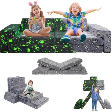 Polar Aurora 6-Piece Folding Convertible Kids Couch Play Set Modular ...